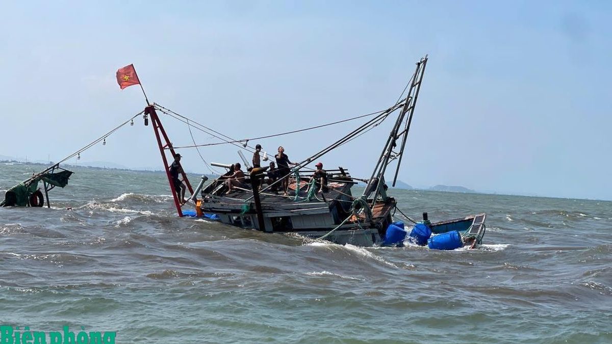 Tàu cá chìm trên biển, 4 ngư dân may mắn thoát nạn - Báo Biên phòng