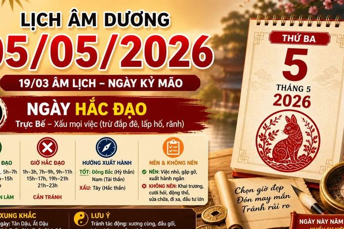 Lịch âm hôm nay 5/5/2026: Ngày hắc đạo, nên làm gì để tránh rủi ro ...